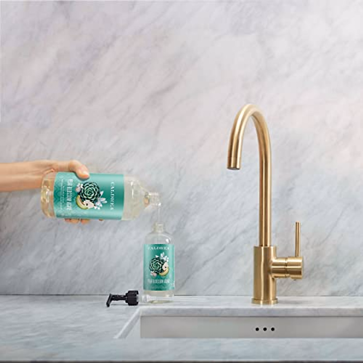 Caldrea Hand Soap Refill, Aloe Vera Gel, Olive Oil And Essential Oils To Cleanse And Condition, Pear Blossom Agave Scent, 32 Oz