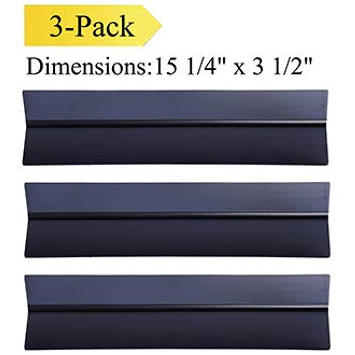 Votenli P763E (3-Pack) 15.3" Porcelain Steel Flavorizer Bars Heat Plate Replacement for Weber 7635 Weber Spirit 200,Spirit 210,Spirit E210,Spirit S210,Spirit E220, S220 Grill Parts