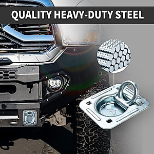 Lonffery 4 Pack Recessed D-Ring Tie Down Anchors (6,000 lb. Capacity), Heavy Duty Kit for Trailer or Deliveries