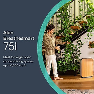 Alen Air Purifier BreatheSmart 75i HEPA w/ Pure Filter for Rooms up to 2600 Sq. Ft. - Perfect for Living Room & Kitchen - Captures Allergens & Dust
