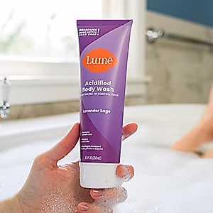 Lume Acidified Body Wash - 24 Hour Odor Control - Removes Odor Better than Soap - Moisturizing Formula - Formulated Without SLS or Parabens - OB/GYN Developed - 8.5 ounce (Lavender Sage)
