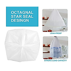 JASINCESS 8 Gallon Strong Trash Bags Garbage Bags Small Plastic Bags for home office kitchen (120 PCS, White)