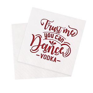 VOWFOO Funny Cocktail Napkins 100Pcs Trust Me You Can Dance Vodka Paper Napkins For Cocktail Party Nightclub Event Bachelorette Wedding Reception Bridal Shower Birthday Girls Night 5 x 5 2-ply (Vodka)