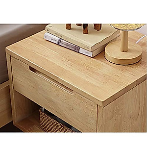 CXDTBH Wood Rectangle Side Accent Living Room Storage Shelf End Table, Nightstands Bedroom Furniture Solid