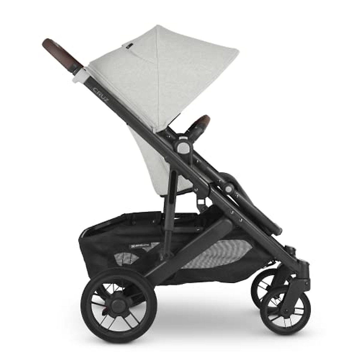 Cruz V2 Stroller -Anthony (White and Grey Chenille/Carbon/Chestnut Leather)
