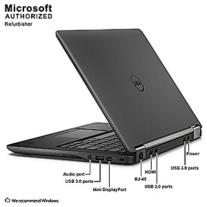 Dell Latitude E7250 12.5in Business Class Laptop, Intel Core i7 5600U 2.6Ghz, 16GB DDR3 RAM, 256GB mSata SSD, HDMI, Webcam, Windows 10 (Renewed)