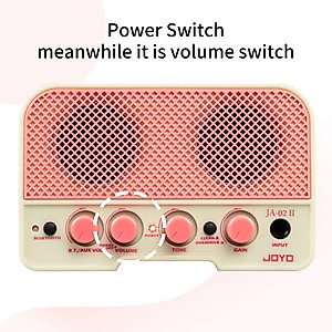 JOYO JA-02 II Pink Small Guitar Practice Combo Amplifier and JT-09 Guitar Tuner