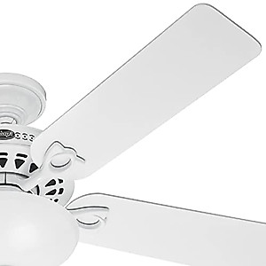 Hunter Fan Company, 53059, 52 inch Astoria White Ceiling Fan with LED Light Kit and Pull Chain