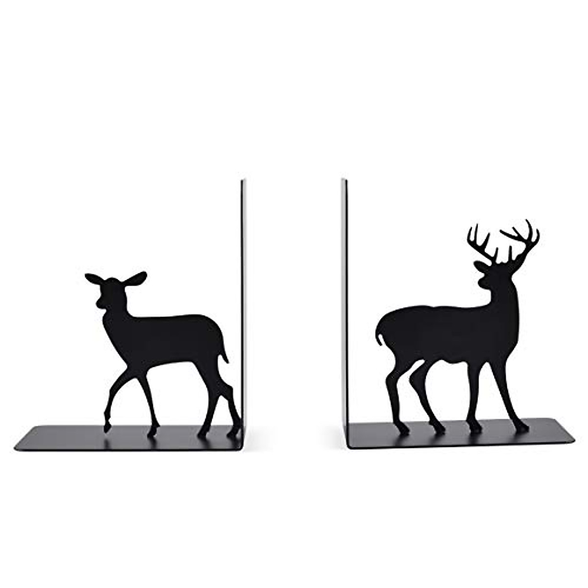 Decorative Metal Deer Bookends, Bookends for Shelves, Book Holders, Book Shelf Organizer, Desk Organizer, Heavy Duty Non-Skid Bookends, Living Room Decor, Home Decor, Creative Gift
