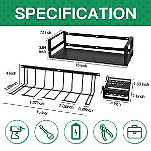 Power Tool Organizer, Heavy Duty Metal Tool Shelf, Drill Wall Mounted Storage Rack,Tool Storage Organizer Holder for Power Tool Removable Design, Perfect for Garage, Warehouse