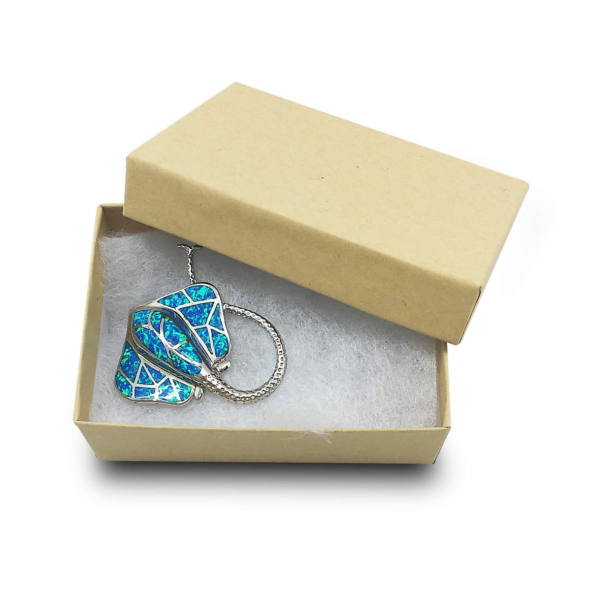 The Display Guys Pack of 25 Cotton Filled Cardboard Paper Kraft Jewelry Box Gift Case - Kraft (3.3" x 2.3" x 1.0")