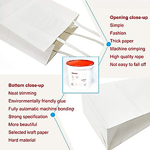 AZOWA Gift Bags Mini Kraft Paper Bags With Handles(White, 25 Pcs)