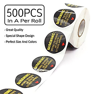 Warning Stickers for Small Business,Small Warning Stickers,Funny Warning Mail Sticker,Warning Opening This Package Will Stickers,Envelopes Stickers for Small Business 500 Labels Per Roll