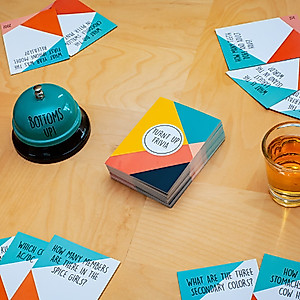 TMD Retail Turnt Up Trivia Card Games for Adults - Call Bell Card Games for Adults - Trivia Games for Family - Friends Trivia for Bachelor, Birthday Parties - Trivia Game with 1.5 Oz Shot Glass 44 Ml