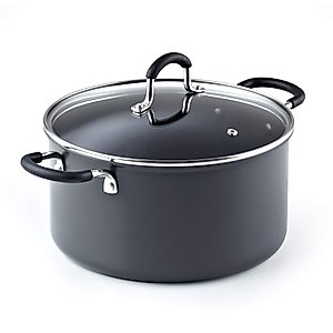 Cook N Home Casserole Dutch Oven Stockpot With Lid Professional Hard Anodized Nonstick 6-Quart , Oven Safe - with Stay-Cool Handles, black