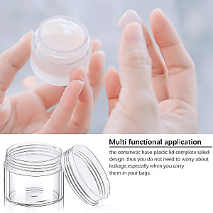 20 Pieces Round Pot Jars Plastic Cosmetic Containers Set with Lid for Liquid Creams Sample, 20 ml/ 0.7 oz (Clear Lid)