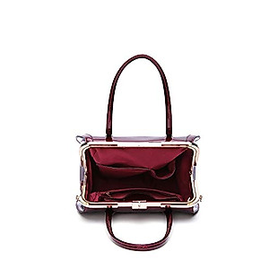 Style Strategy bone purses patent leather handbags for women Top Handle with kiss lock Satchel Shoulder big bags crossbody for women
