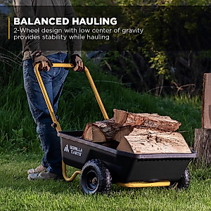 Gorilla Carts 4GCG-NF 4 Cu. Ft. Poly Garden Dump Cart with No-Flat Tires, Black (Amazon Exclusive)