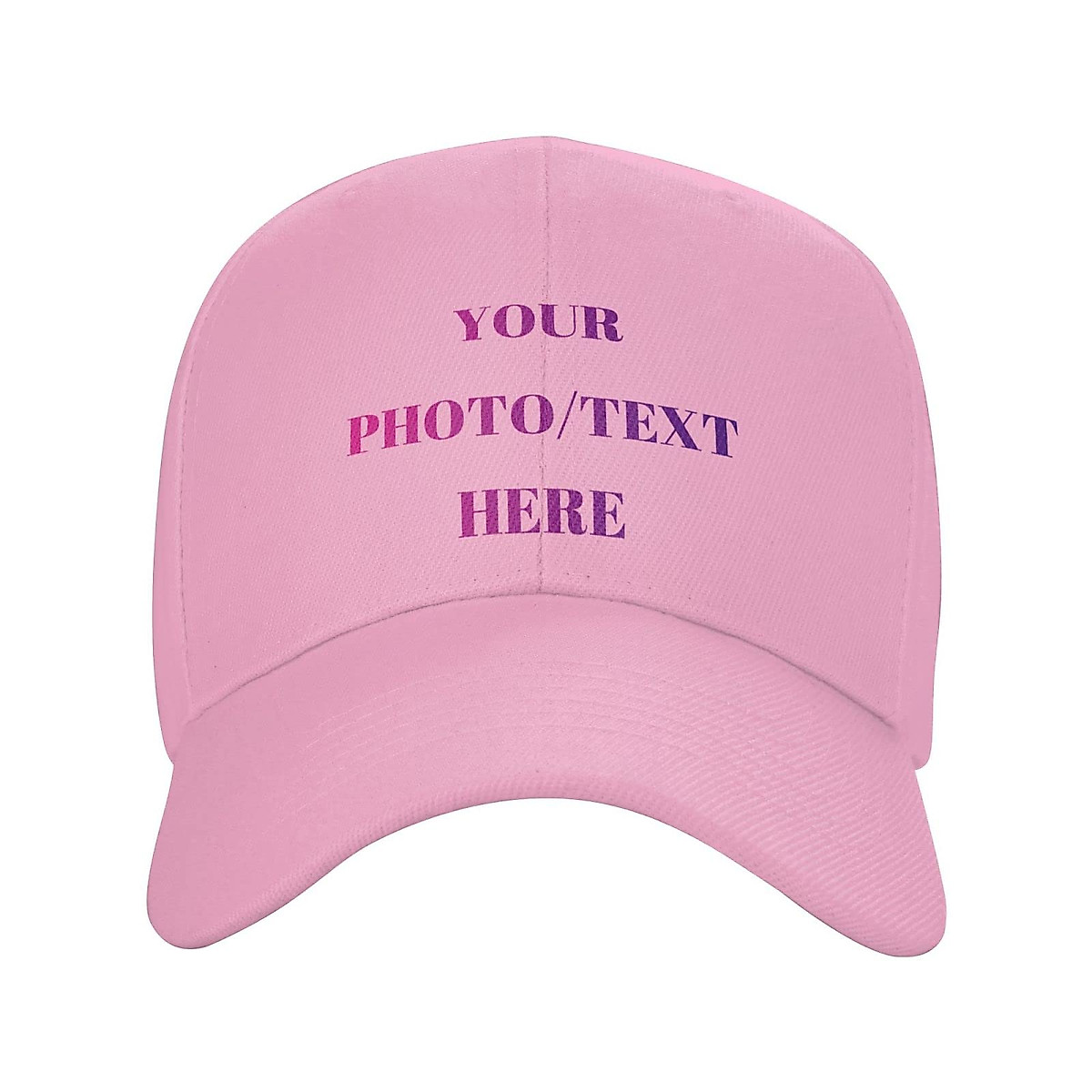 Custom Hat Design Your Photo Text Logo Personalized Baseball Cap Adjustable Trucker Dad Hats for Men Women Pink