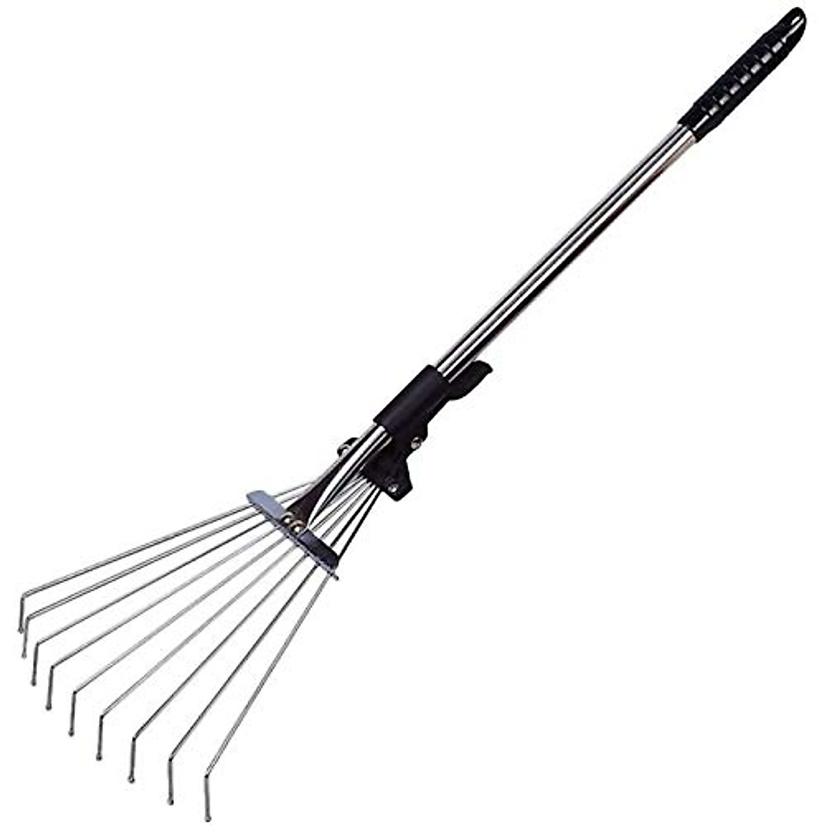 ZRSJ Leaf Fan Rake, Leaf Rake, Garden Leaf Rake with Retractable Gardening Weed Cleaner Rake for Leaf Grass Paddock Collecting Loose Debris in Lawn and Yard (Size : A)