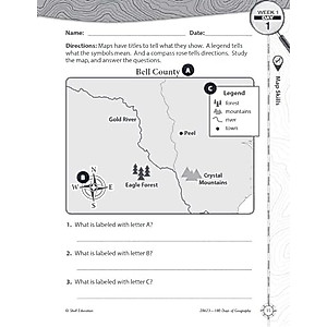 180 Days™: Social Studies, Geography for 2nd Grade Practice Workbook for Classroom and Home, Cool and Fun Practice Created by Teachers (180 Days of Practice)