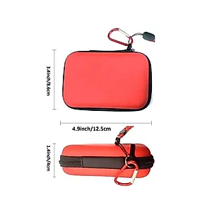 (Only Case) 510 thread charger Storage Case, Carrying Battery Bag Pen case Small Travel case, Organizer Pouch with Carabiner, for Battery pen style Pods- USB disk pen thread Battery Storage Case. Red