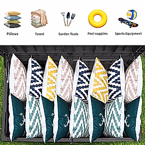 YITAHOME XXL 230 Gallon Large Outdoor Storage Deck Box for Patio Furniture, Outdoor Cushions, Garden Tools and Sports/Pools Equipment, Weather Resistant Resin, Lockable (Black)