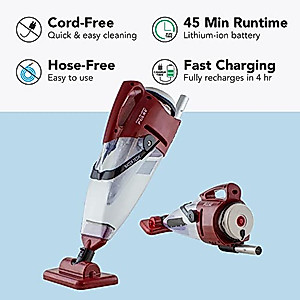 POOL BLASTER Pulse Cordless Pool Vacuum w/Pole Set - Large Debris Capacity & Fast Hoseless Cleaning of Inground & Above Ground Pools, Handheld Rechargeable Pool Cleaner for Sand, Silt & Leaves