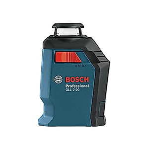 Bosch GLL2-20 65ft Self-Leveling 360 Degree Horizontal Cross Line Laser Level with Mount and Carrying Pouch,Blue