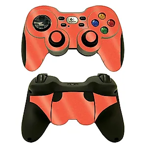 MightySkins Glossy Glitter Skin Compatible with Logitech Wireless Gamepad F710 - Solid Red | Protective, Durable High-Gloss Glitter Finish | Easy to Apply, Remove, and Change Styles | Made in The USA