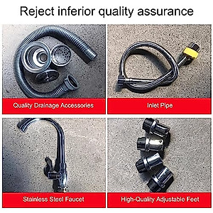 MEULE Kitchen Sinks Utility Sink,Free Standing Stainless Steel Sink Single Bowl Commercial Restaurant Kitchen Sink Set w/Faucet& Double Storage Shelves 100 * 50 * 80cm/39 * 20 * 31in 201#1.0-Right