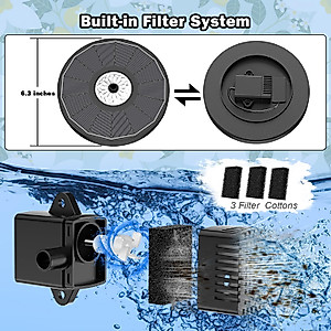 Yzert Solar Fountain Glass White Flower, 3.5W Bird Bath Fountains Solar Power No Battery with 4 Fixed Rods & 7 Nozzles, 2024 Solar Fountain Pump for Bird Bath, Garden, Outdoor, Pond, Pool,Hummingbird