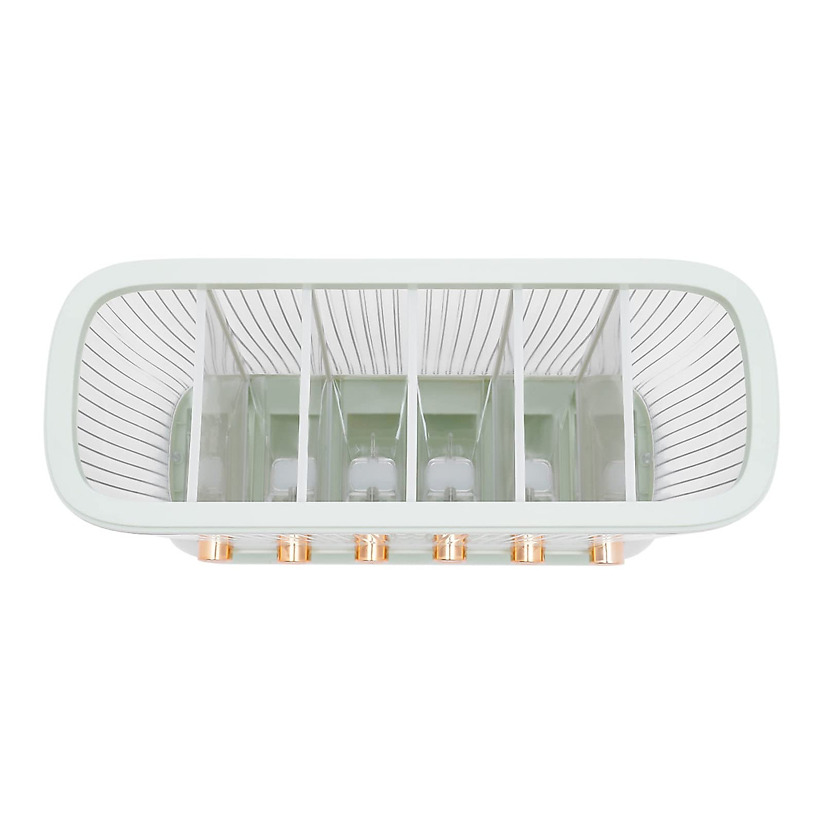 BuYouZaiLaa 6-Grid Multigrain Tank Rice Storage Dispenser Grain Dispenser with Measuring Cup Dry Food Dispenser for Home Kitchen