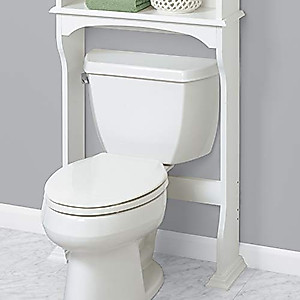 Zenna Home Collette Over the Toilet Bathroom Spacesaver, Bath-Storage Shelves, White