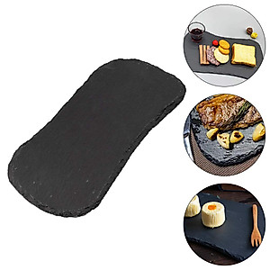 DOITOOL 1pc Slate Dinner Plate Fruit Dessert Storage Plate Slate Boards for Food Slate Dish Sushi Boat Snack Plates Vinegar Dish Fettuccine Noodles Natural Slate Plate Decorate Flat Plate