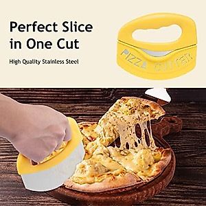 IPEROT Pizza Cutter, Pizza Knife Sharp Stainless Steel Blade, Easy to Clean and Safe Slicer with Cover for Pizza Lovers - Great Warm Gift for Mom