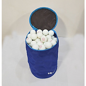 CHAOFAN Hanging Pingpong Balls Storage Bag Portable Pouch Table Tennis Ball Holder Blue Bag Contain 150 to 200 Balls