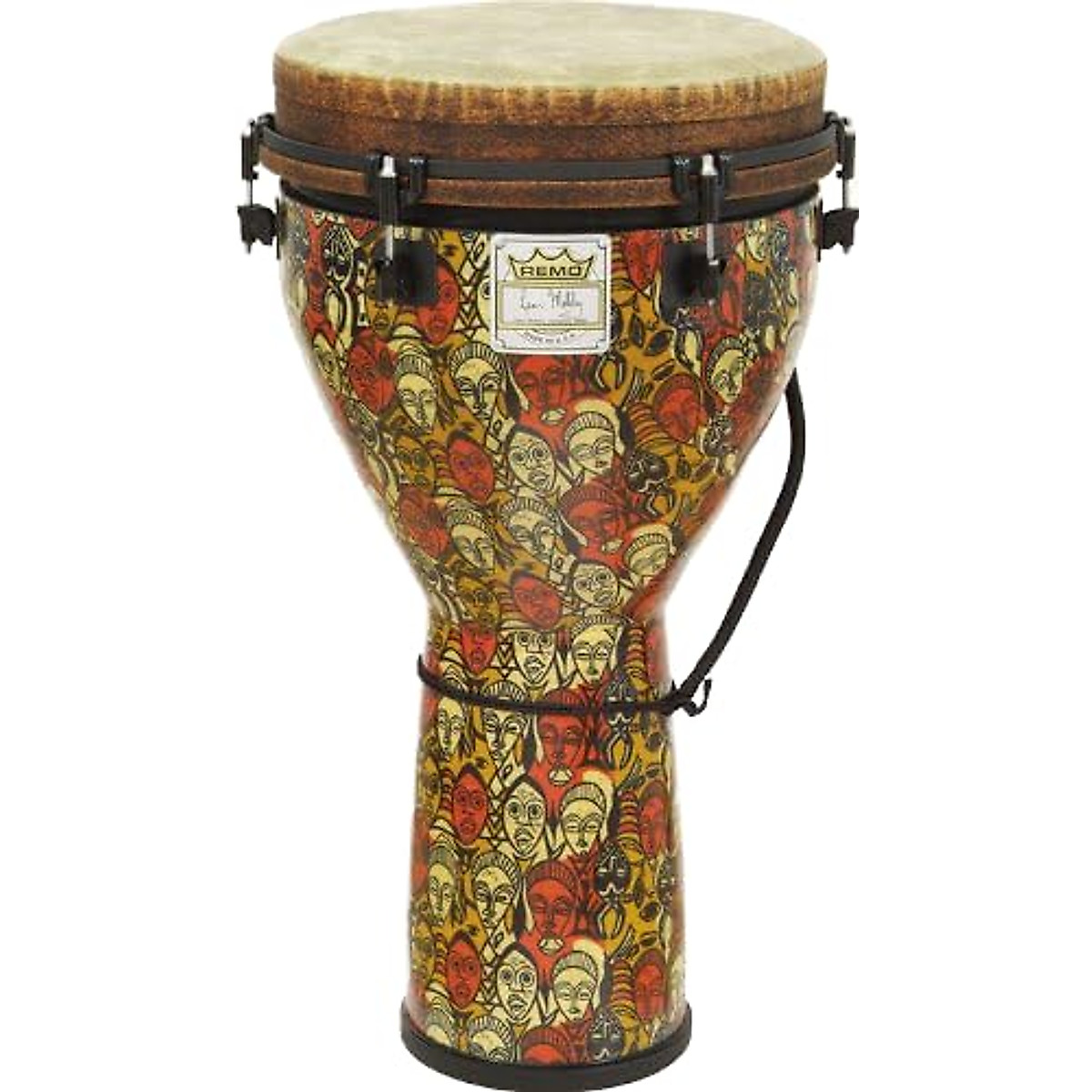 REMO Djembe, MONDO(TM), Key-Tuned, 12" x 24", SKYNDEEP® FIBERSKYN®, Contour Tuning Brackets, Multi-Mask Finish