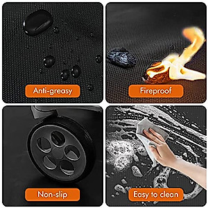 ZJYWSCH Under Grill Mat 36x56 inch Fireproof for Fireplace Fire Pit Smoker Grill Mats for Outdoor Grill Deck Protector BBQ Mat for Under BBQ Grill Pad Waterproof