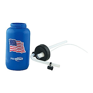 Pro Impact Squeezable Water Bottle Bendable Long Straw Spray cap - LDPE BPA Free Plastic - Hydration for Baseball Hockey Gym MMA Yoga Boxing Cycling Softball Football Lacrosse (35.5 Oz.)