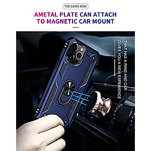 ADDIT Phone Case for iPhone 12/iPhone 12 Pro, [ Military Grade ] 15ft. Drop Tested Protective Case with Magnetic Car Mount Ring Holder Stand Cover for iPhone 12/iPhone 12 Pro 6.1" - Blue