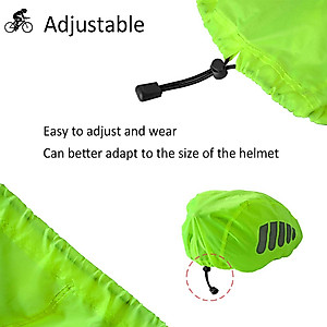 ayamaya Bike Helmet Cover with Reflective Strip, High Visibility Waterproof Cycling Bicycle Helmet Rain Cover Windproof Dustproof Breathable Road Bicycle Helmet Water Cover Ride Gear