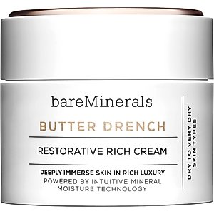 bareMinerals Butter Drench Restorative Rich Face Cream, Hydrating Face Lotion, Helps Skin Retain Moisture, Soothes Dry Skin, Non-Comedogenic, Vegan