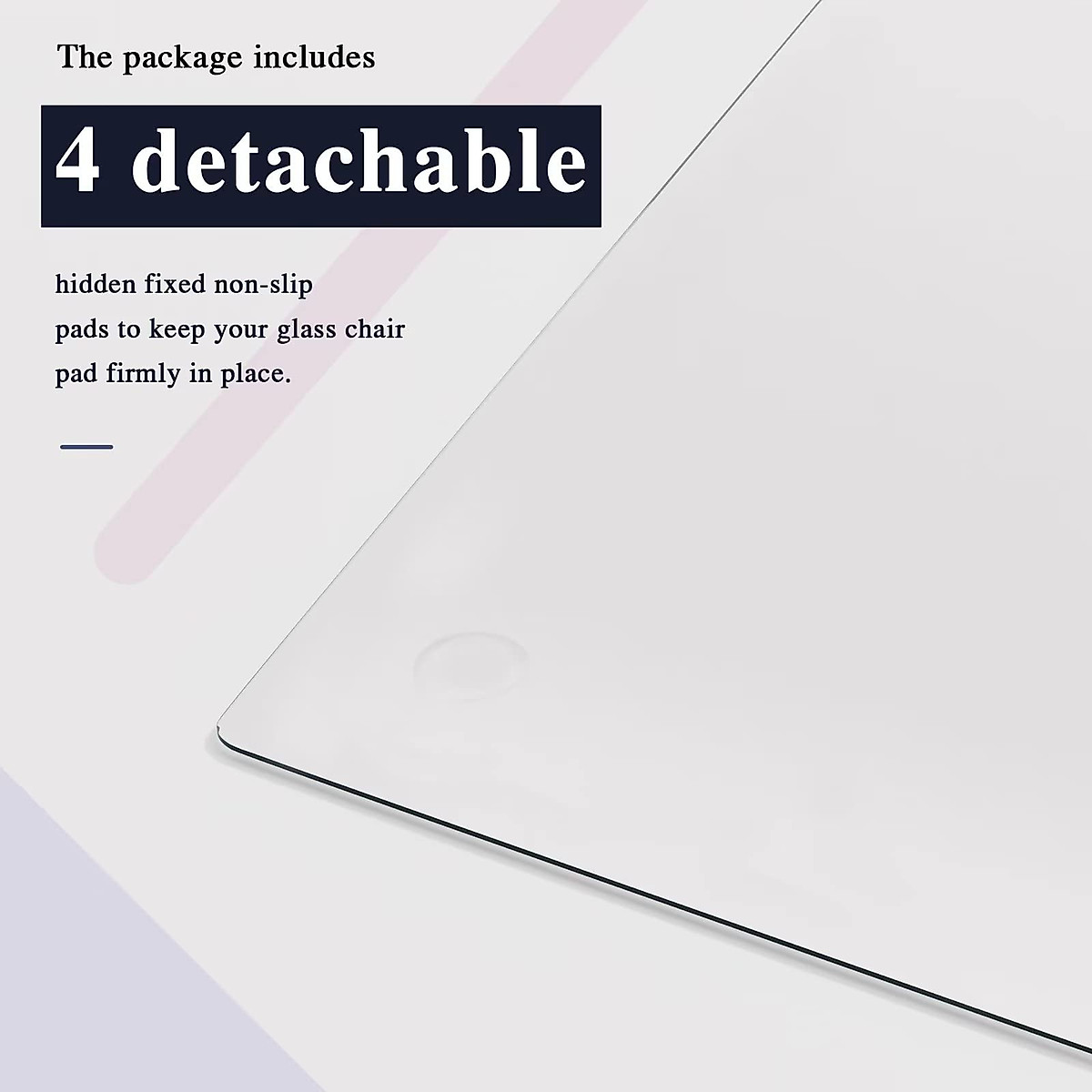 MIRUO Office Chair Mat for Carpet Desk Chair Mat Tempered Glass Floor Mat for Office Chair On Carpet Mat for Office Chair On Carpet (36" x 36" x 1/6", Transparent)