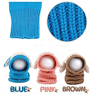 Baby Girls Boys Winter Hat Scarf Earflap Hood Scarves Caps (Pink)