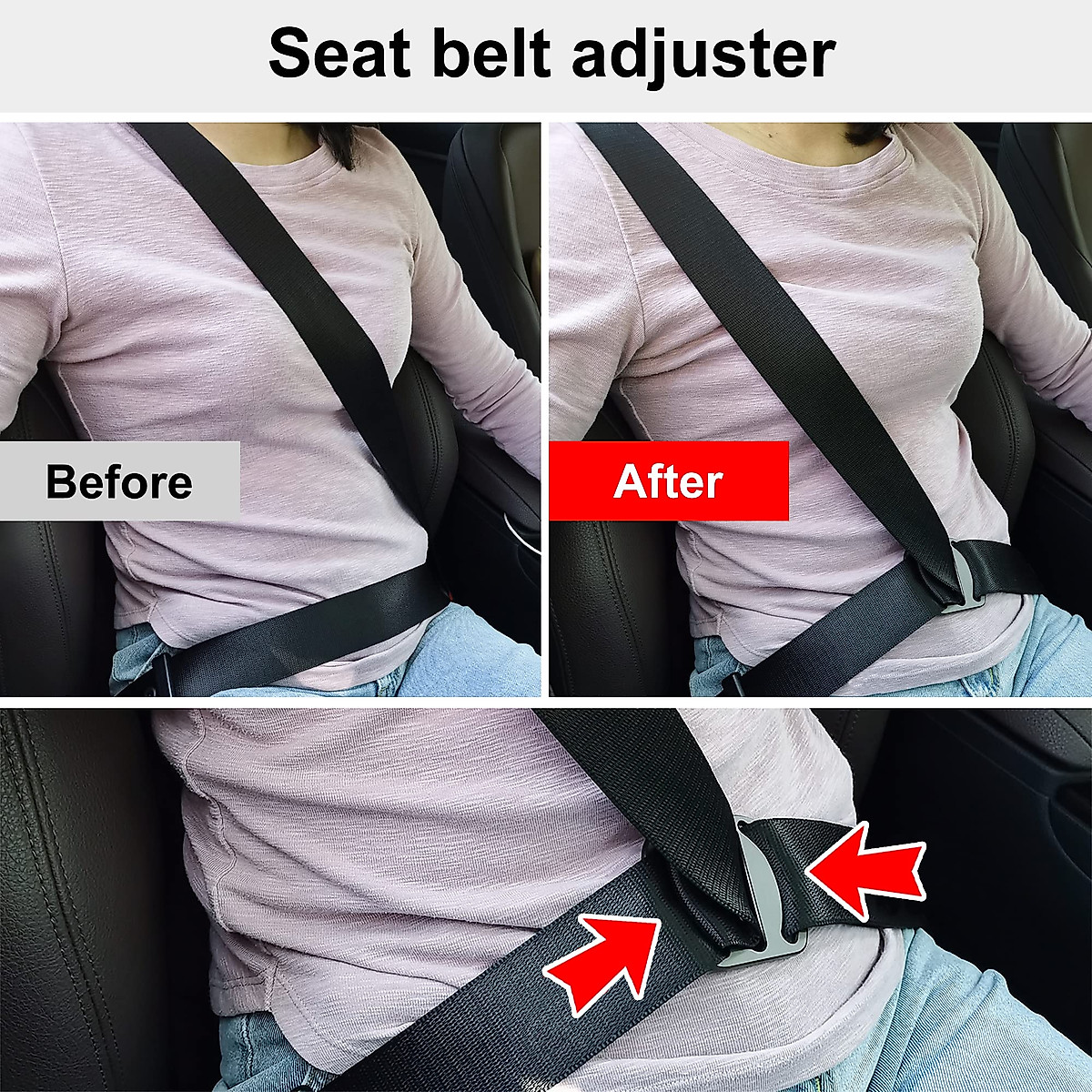 qijk Seat Belt Clips Seat Belt Adjuster Seat Belt Adjuster Clip Adult Children Pregnant Women Comfortable Universal Shoulder and Neck Seat Belt Positioner Latch 2 Pieces