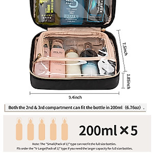CUBETASTIC Travel Toiletry Bag, Makeup Bag for Women, Portable Water-resistant Small Travel Bag for Toiletries & Cosmetic Essentials
