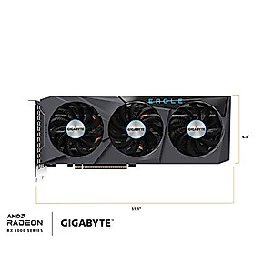 GIGABYTE Radeon RX 6700 XT Eagle 12G Graphics Card, WINDFORCE 3X Cooling System, 12GB 192-bit GDDR6, GV-R67XTEAGLE-12GD Video Card