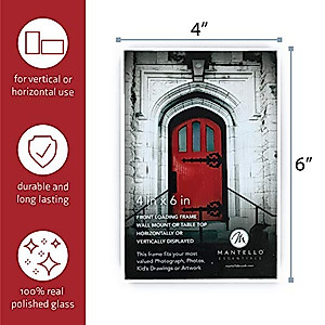 Mantello Picture Frames 4x6 Set of 12 - Small Picture Frame, Front Loading 4 x 6 Frame Set - Wall Frames, White Picture Frames, 4x6 Picture Frames- 12 Pack, White