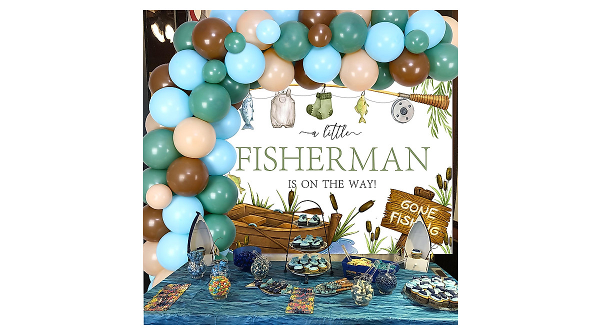 Kreat4joy Fishing Baby Shower Decorations for Boy | Vibrant Balloon Arch